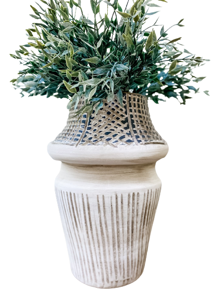 Etched Ceramic Vase – Leyland Blue