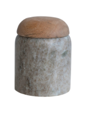 Buff Marble Vase with Lid – Leyland Blue